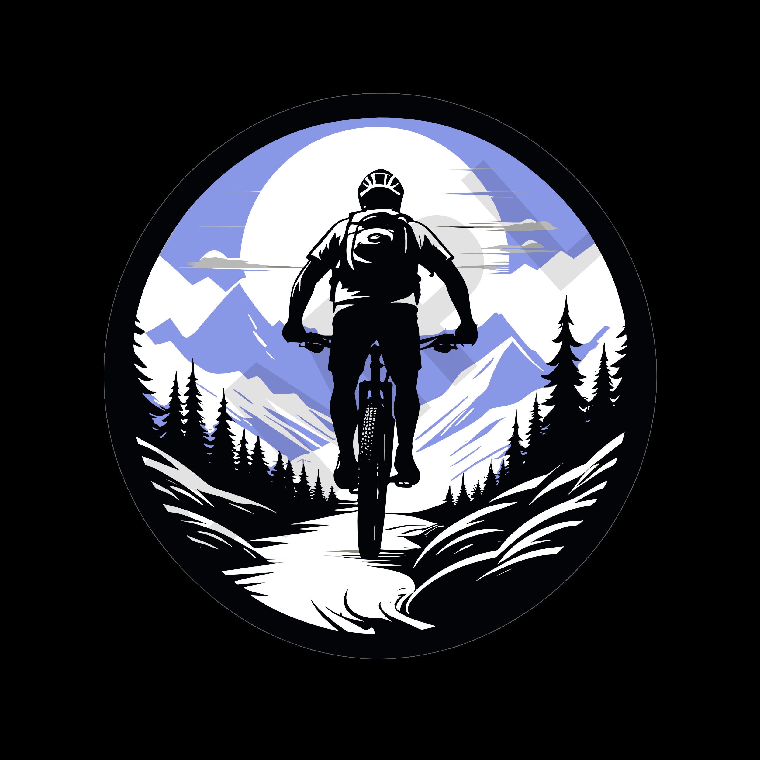Mountain Bike Rider, Logo, Badge, Transparent Vector (svg,png,jpg) - Etsy