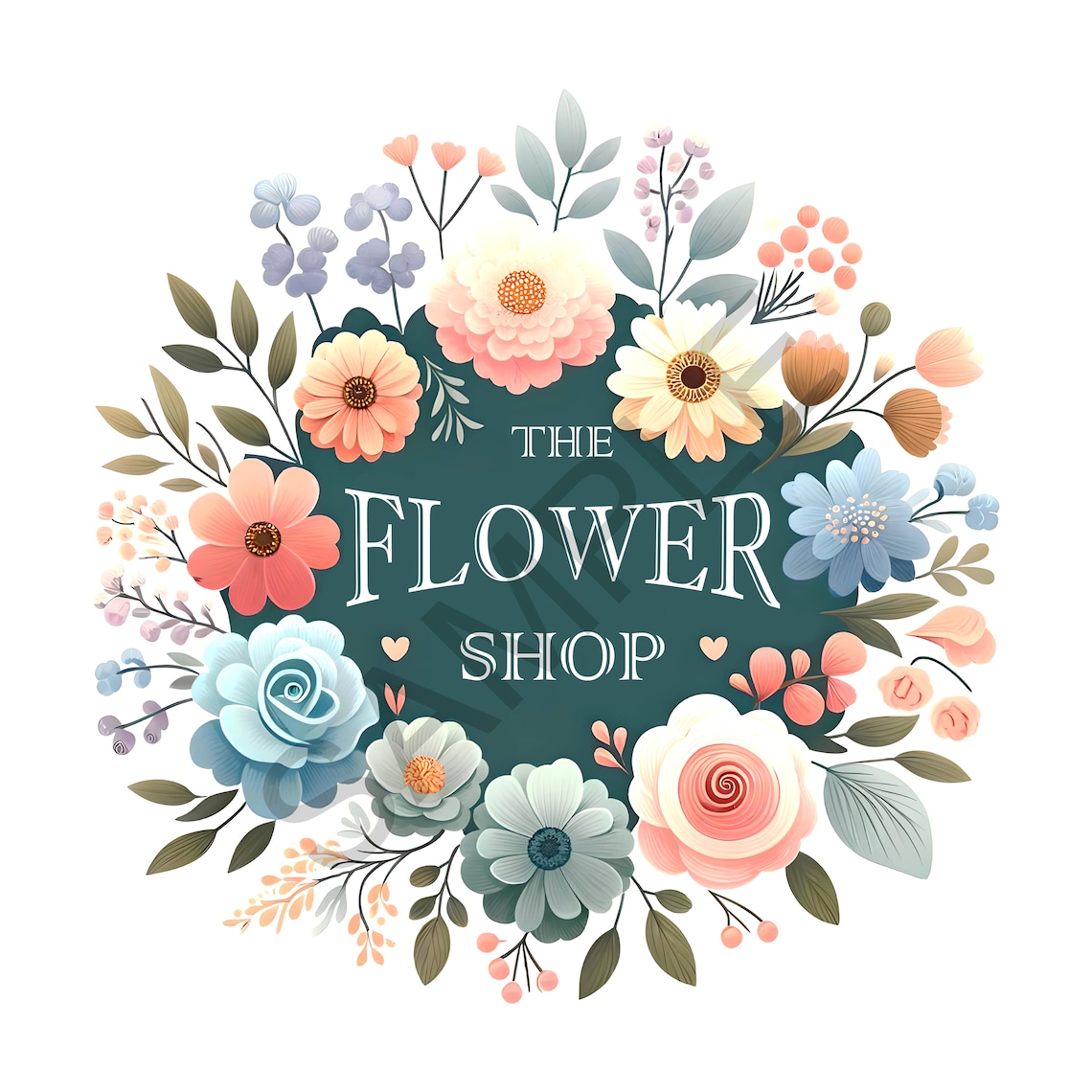 Florist Logo / Badge - Flower Shop Logo (transparent Png & Jpeg File ...