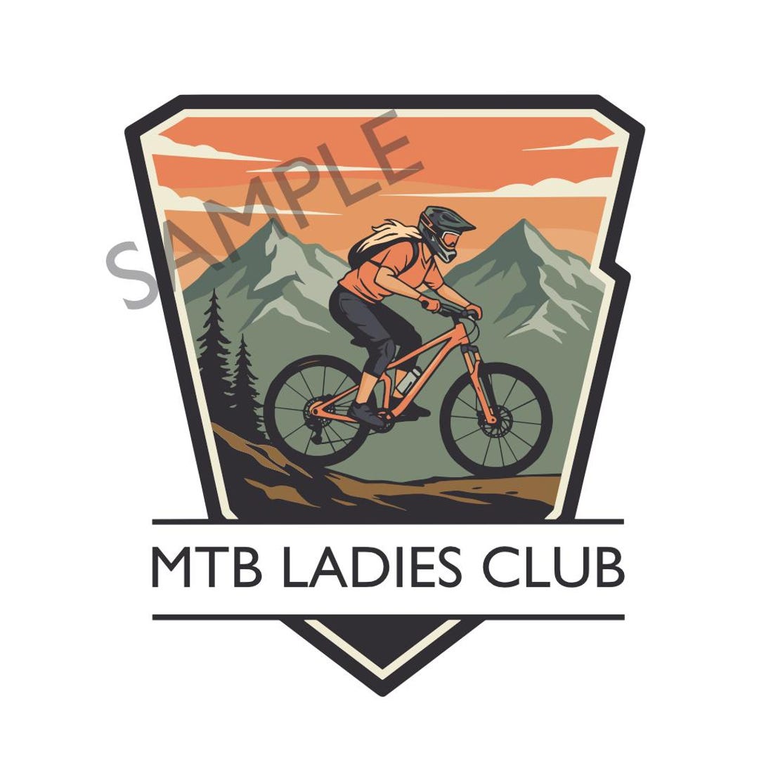 Ladies MTB Mountain Biker Club Logo, Women's MTB Badge, High Res ...