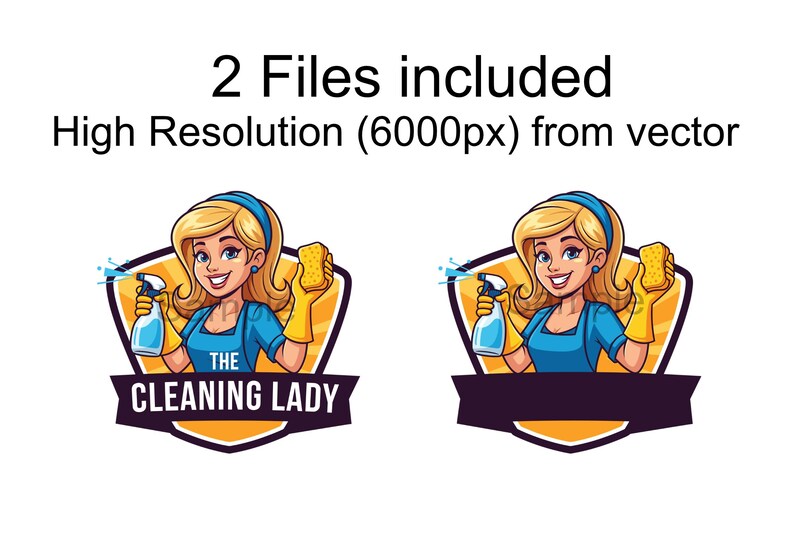 Cleaning Company Logo, Fun, Cartoon Style, House Cleaning Service ...