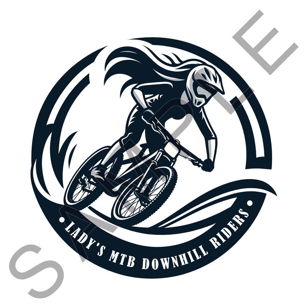 Woman MTB - Female Mountain Bike Rider Logo, Digital Download Vector ...