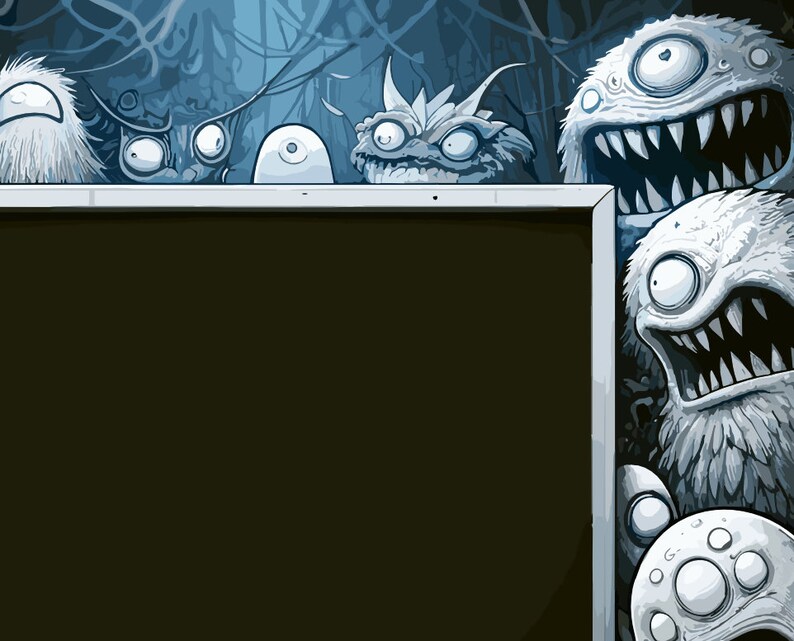 Monster Poster With Blank Notice Board and Message Space Below, Party ...