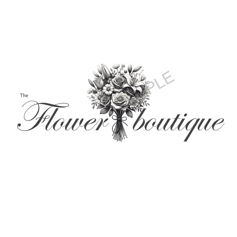 Flower Bouquet Logo, Classic Flower Arrangement Vector Image ...