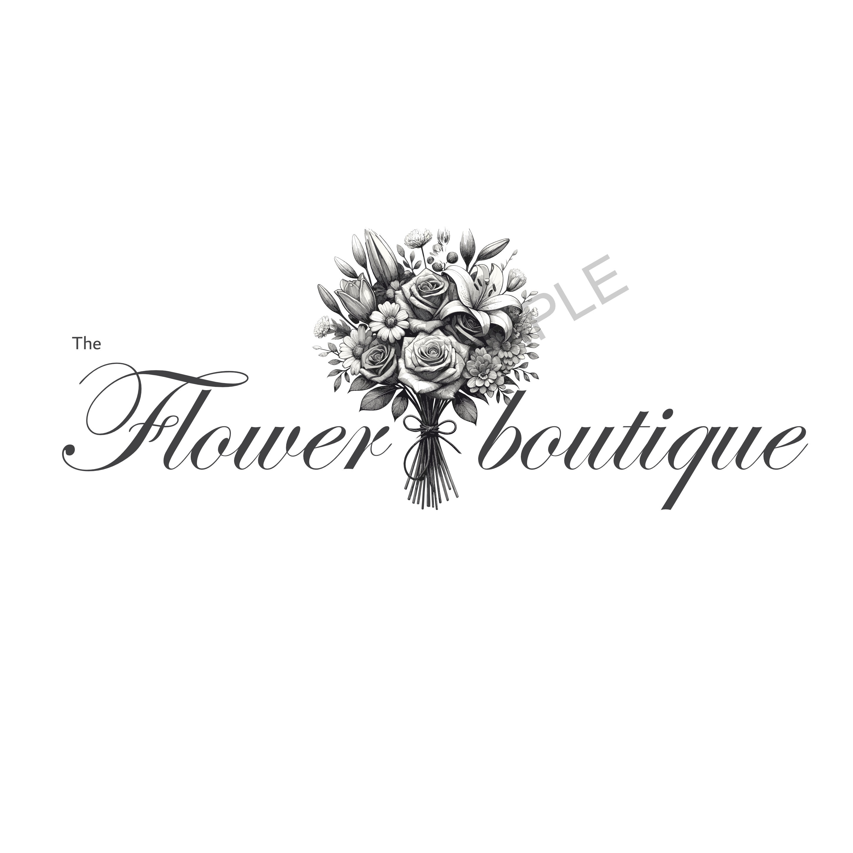 Flower Bouquet Logo, Classic Flower Arrangement Vector Image ...