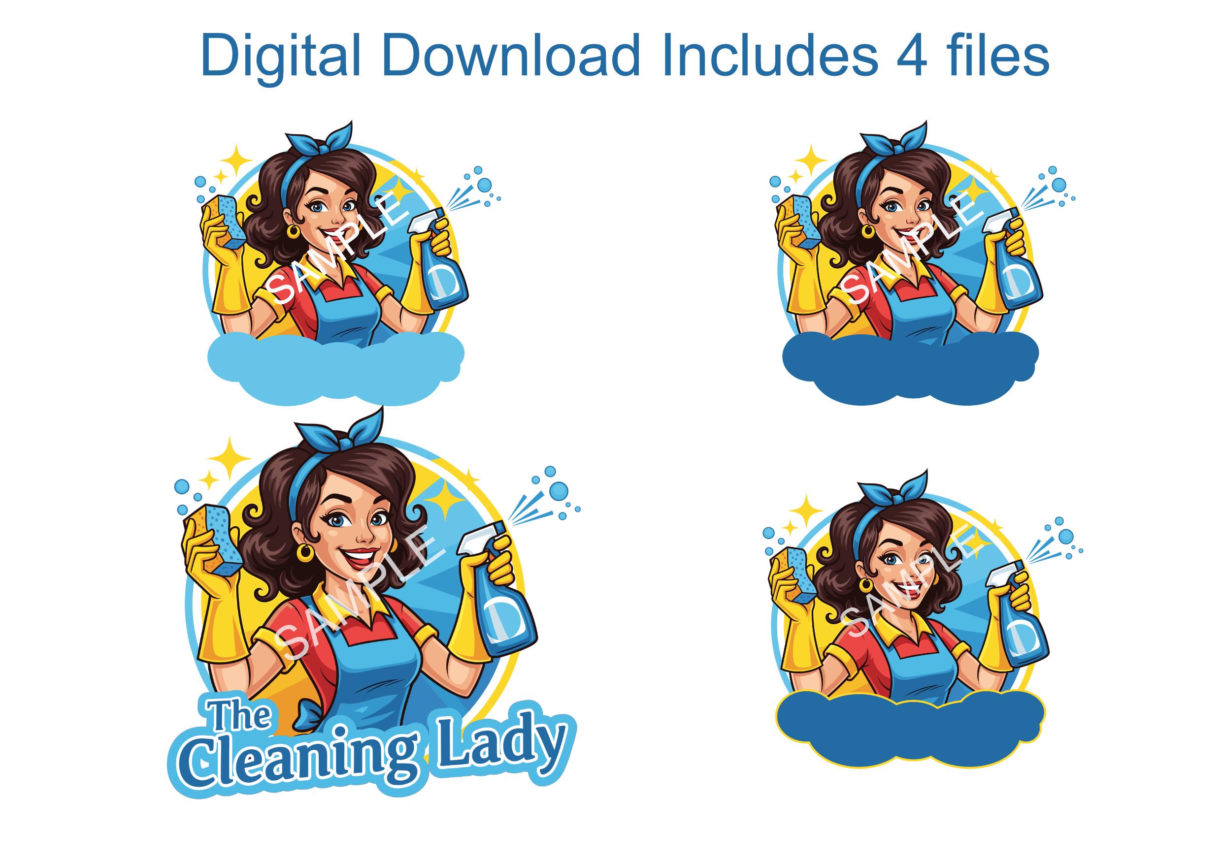 Cleaning Company Logo, Fun, Cartoon Style, House Cleaning Service ...