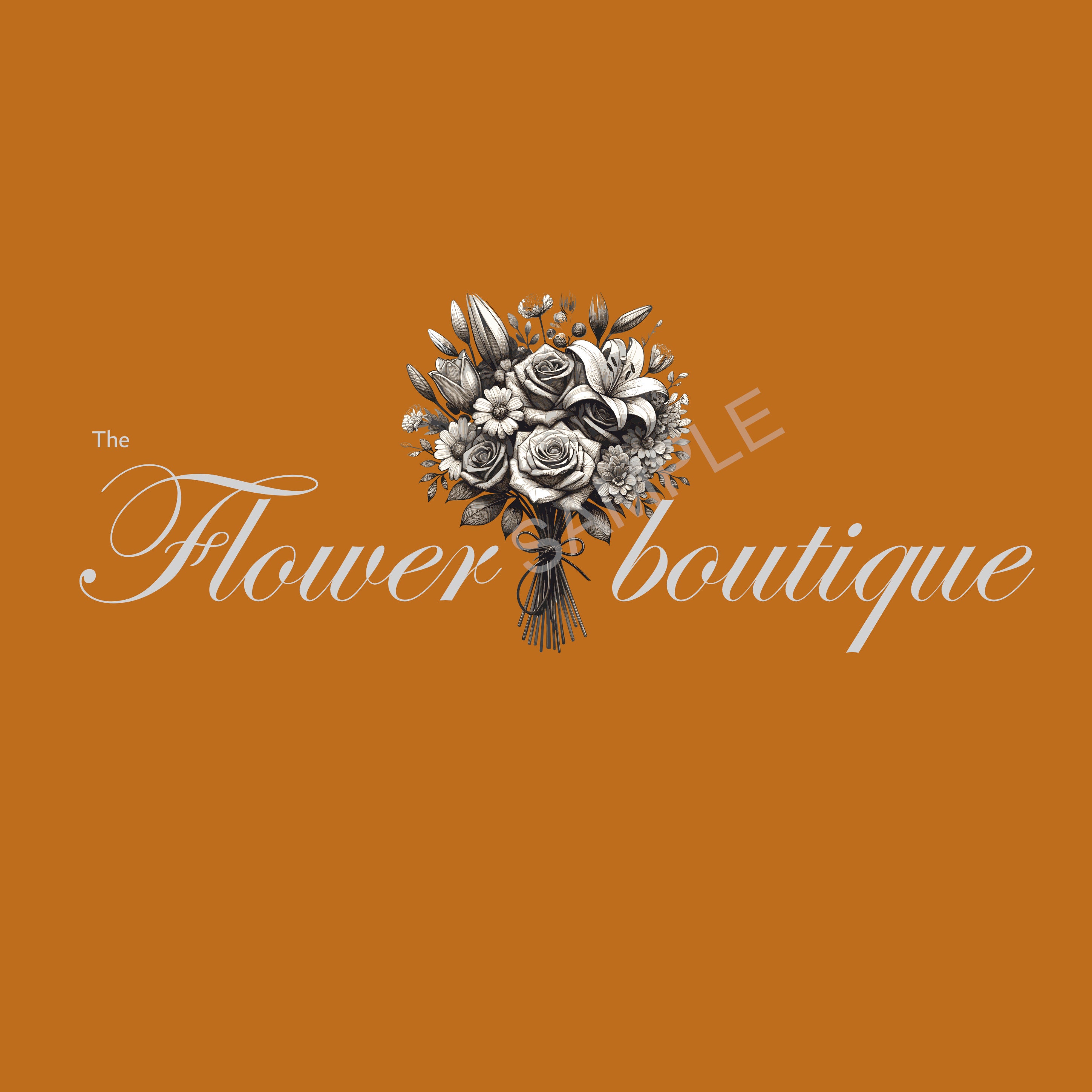 Flower Bouquet Logo, Classic Flower Arrangement Vector Image ...