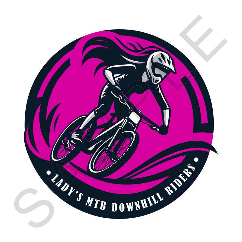 Woman MTB - Female Mountain Bike Rider Logo, Digital Download Vector ...