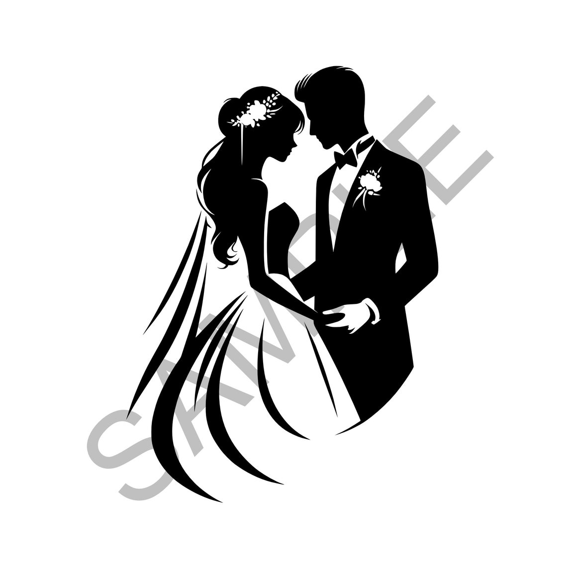 Wedding Logo, Bride and Groom Couple Collection, Vector (SVG), Simple ...