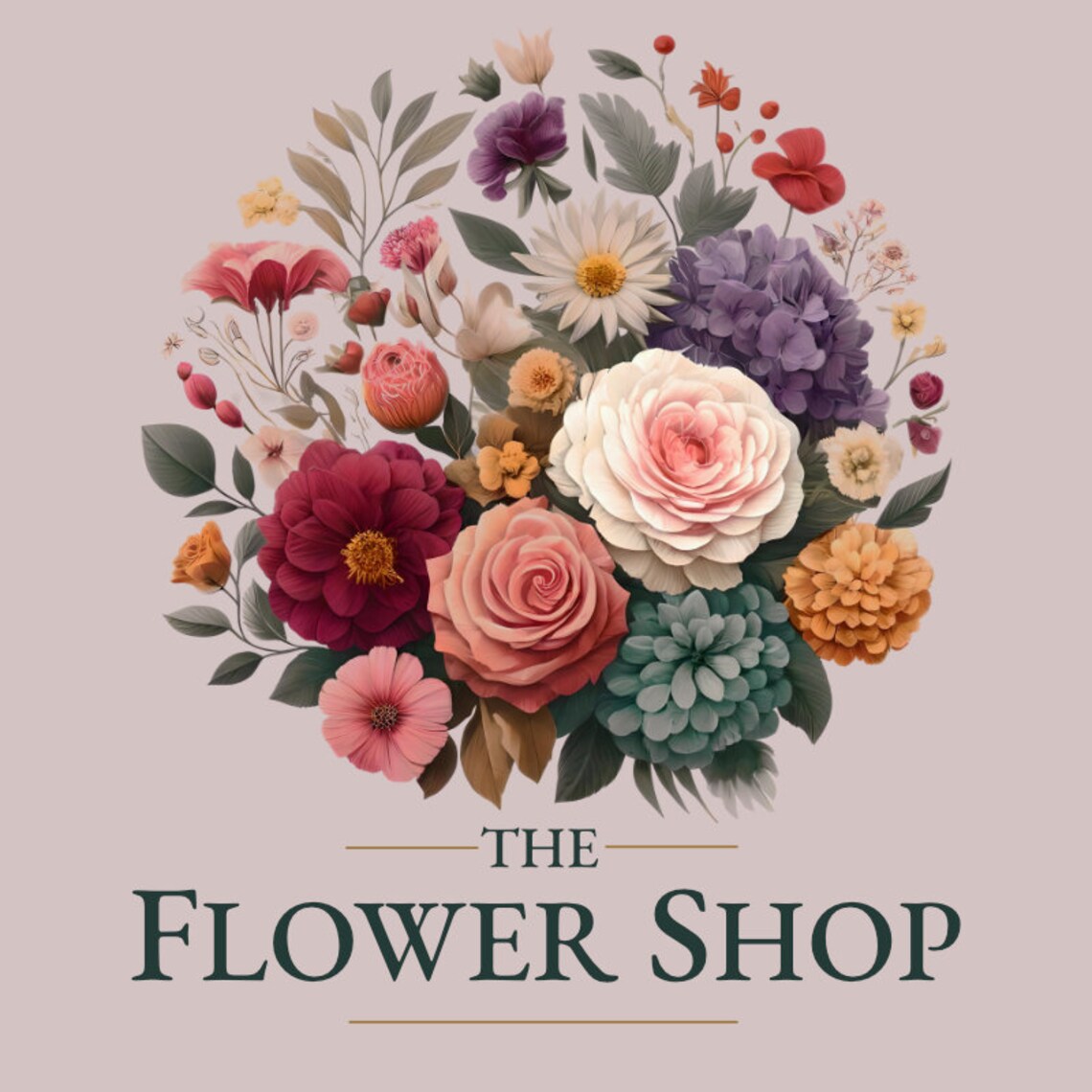 Florist Logo / Badge - Flower Shop Logo (transparent Png) Digital ...
