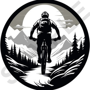 Mountain Bike Rider, Logo, Badge, Transparent Vector (svg,png,jpg) - Etsy