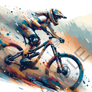 Female MTB Rider, Abstract Image of a Woman Riding a Mountain Bike ...