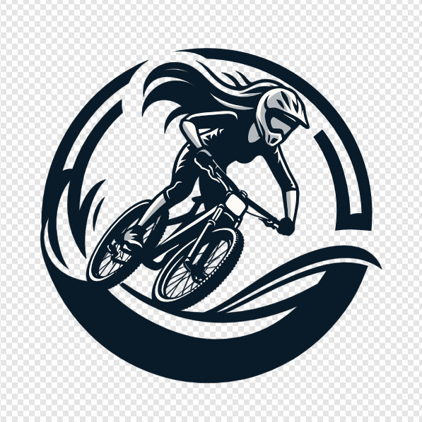 Woman MTB - Female Mountain Bike Rider Logo, Digital Download Vector ...
