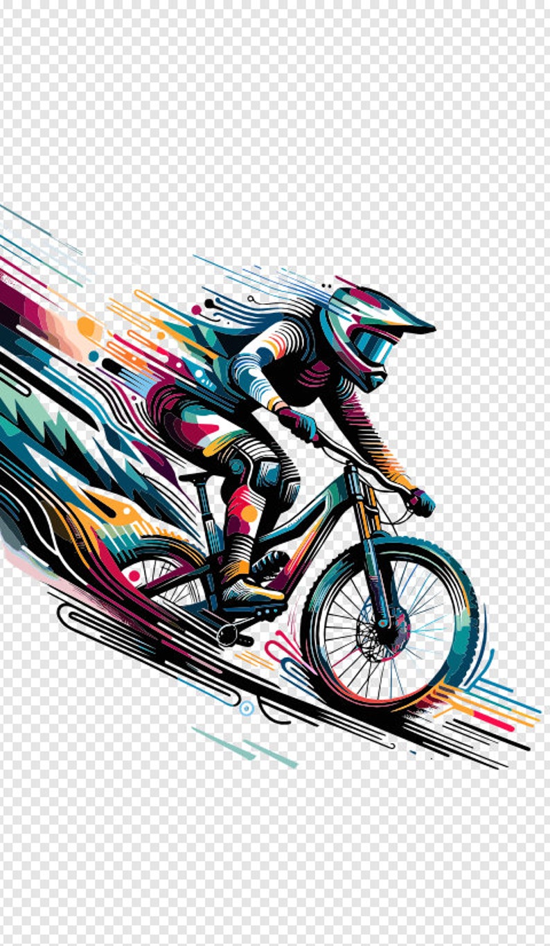 Female MTB Rider, Abstract Image of a Woman Riding a Mountain Bike ...