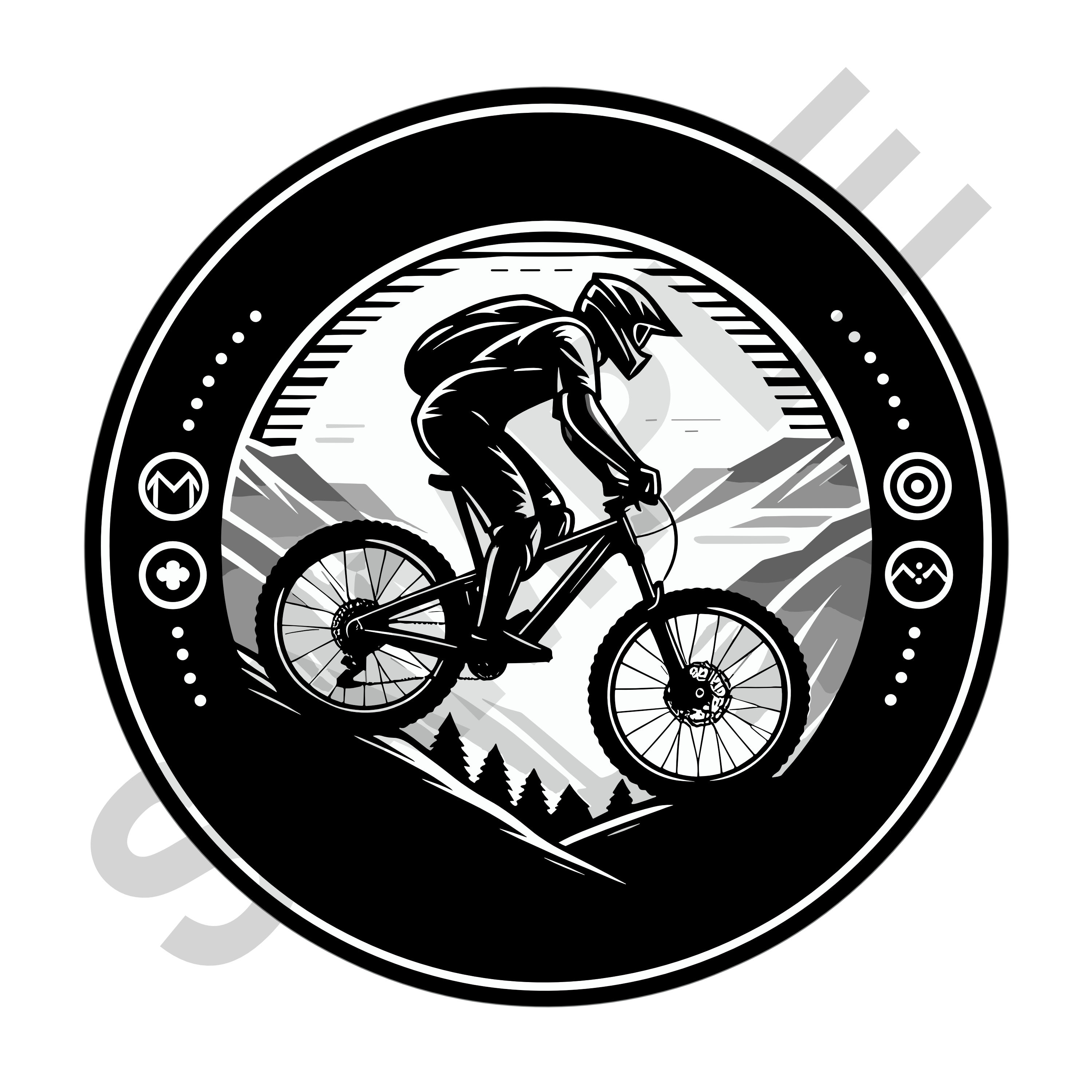MTB Logo, Badge Mountain Biker Digital Download (vector SVG ...