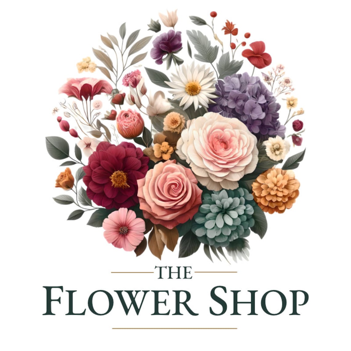 Florist Logo / Badge - Flower Shop Logo (transparent Png) Digital ...