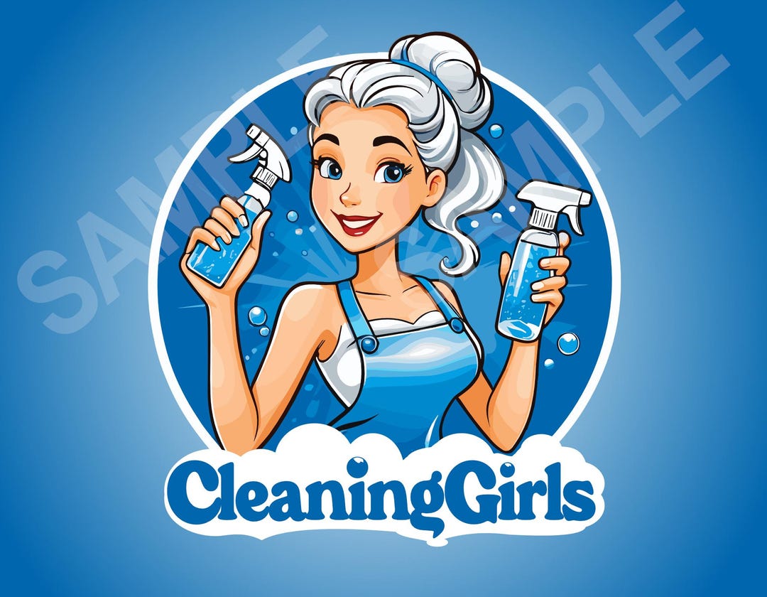 Cleaning Company Logo, Fun, Cartoon Style, House Cleaning Service ...