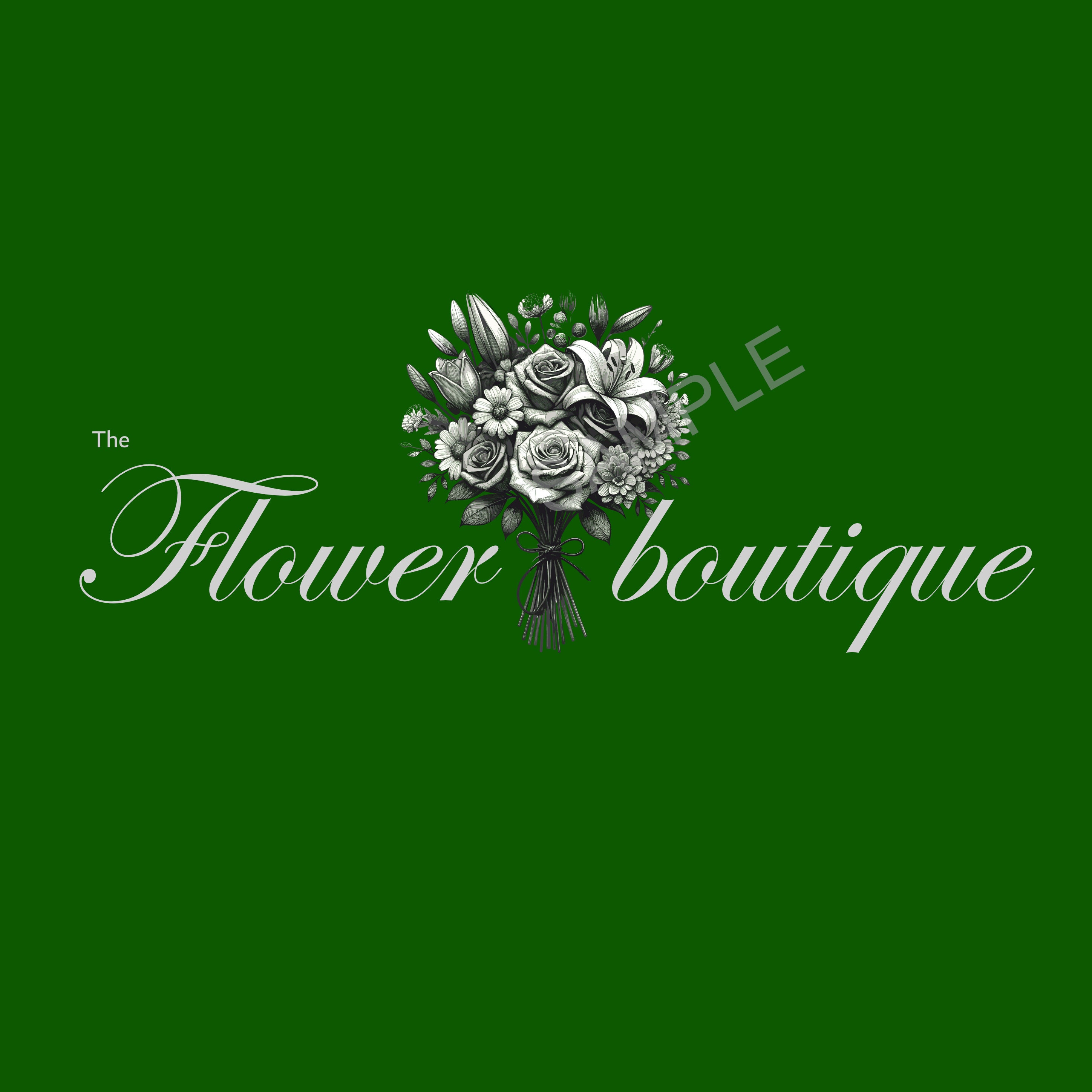 Flower Bouquet Logo, Classic Flower Arrangement Vector Image ...