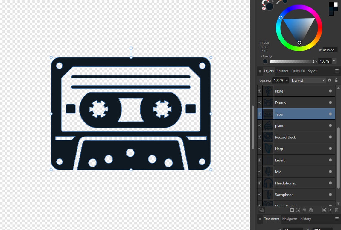 Vector (SVG) File and Transparent PNG Music Icons, 18 Vectors Including ...