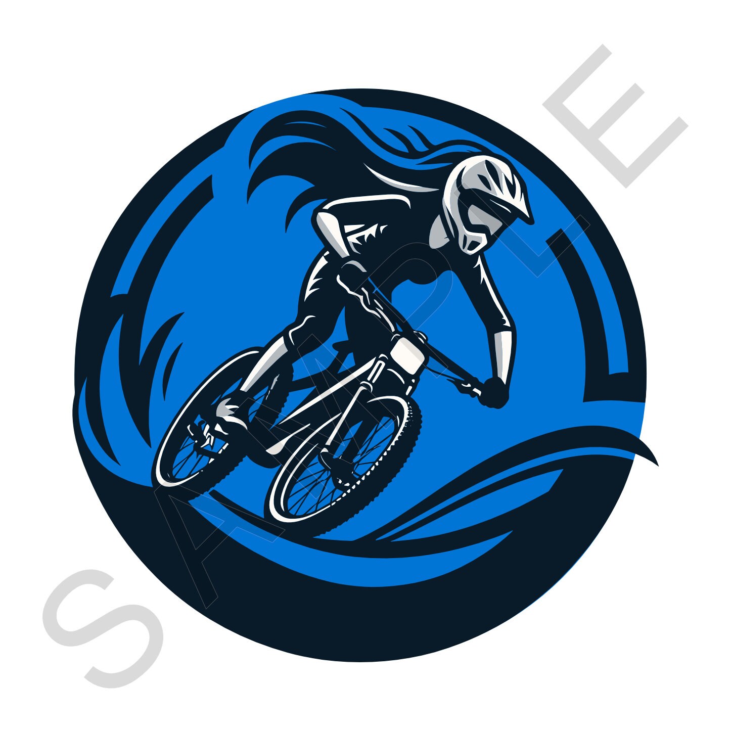 Woman MTB - Female Mountain Bike Rider Logo, Digital Download Vector ...
