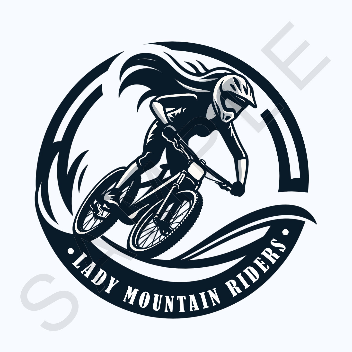 Woman MTB - Female Mountain Bike Rider Logo, Digital Download Vector ...
