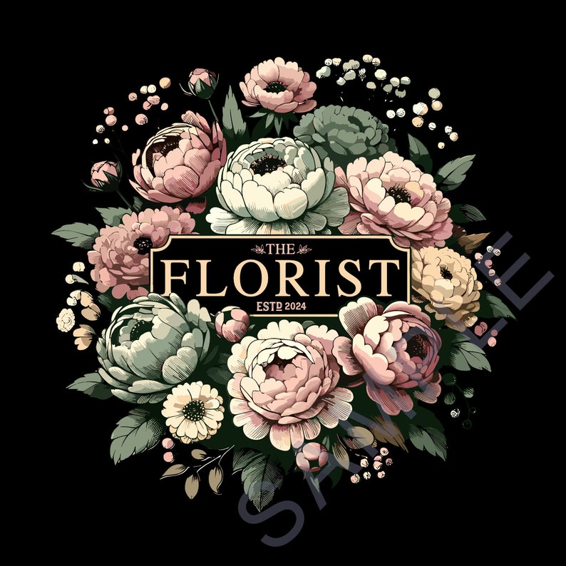 Flower Logo, Florist Logo, Flower Shop Logo. Blank Area to Add Your Own ...