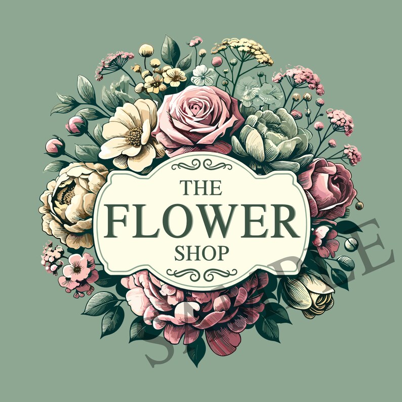 Flower Logo, Florist Logo, Flower Shop Logo. Blank Area to Add Your Own ...