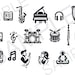 Vector (SVG) File and Transparent PNG Music Icons, 18 Vectors Including ...