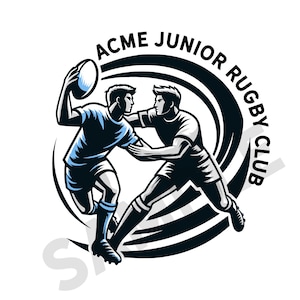 Rugby Club Logo, Junior Rugby Vector SVG, Transparent PNG, Digital ...