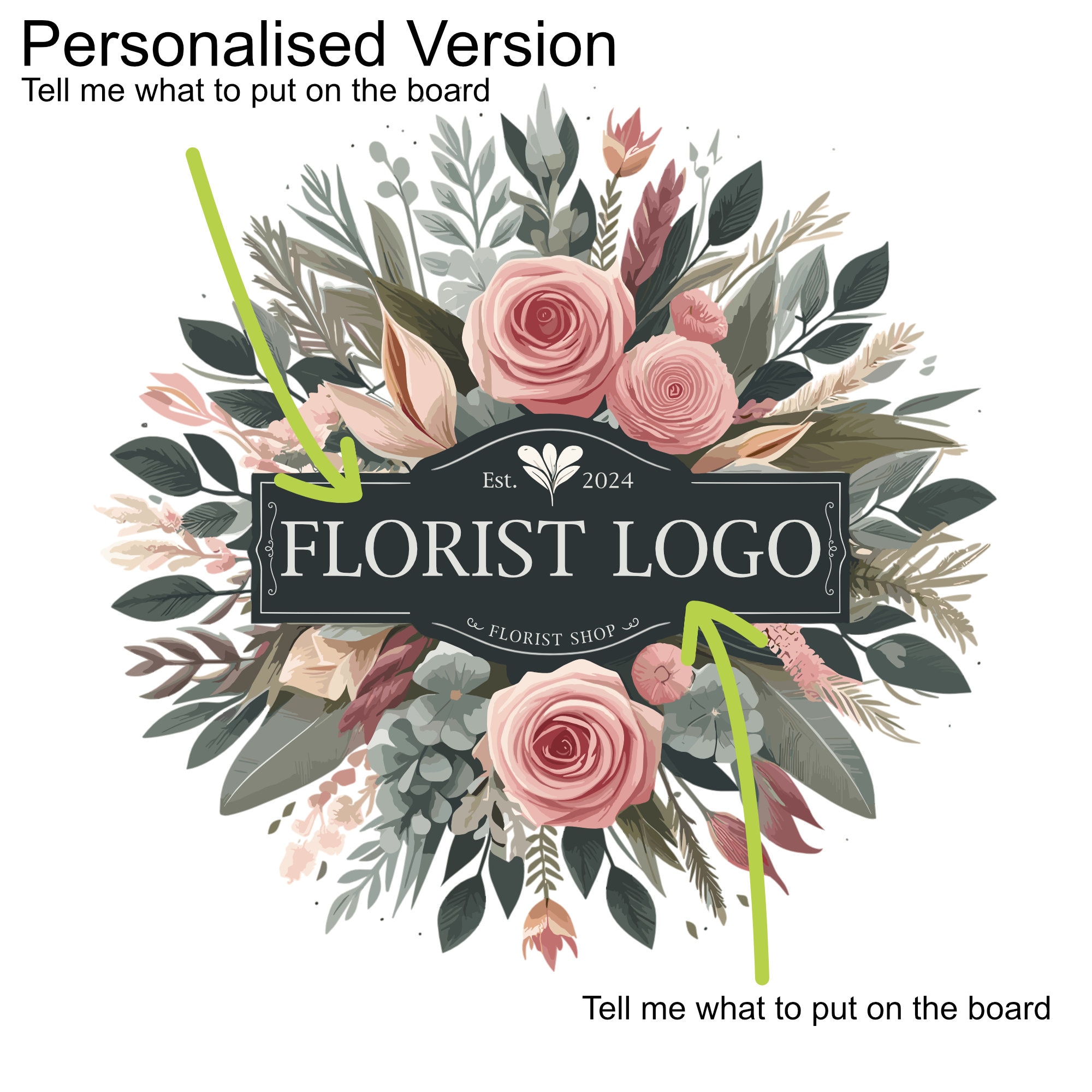 Personalised Text Version, Florist Logo / Badge - Flower Shop Logo ...