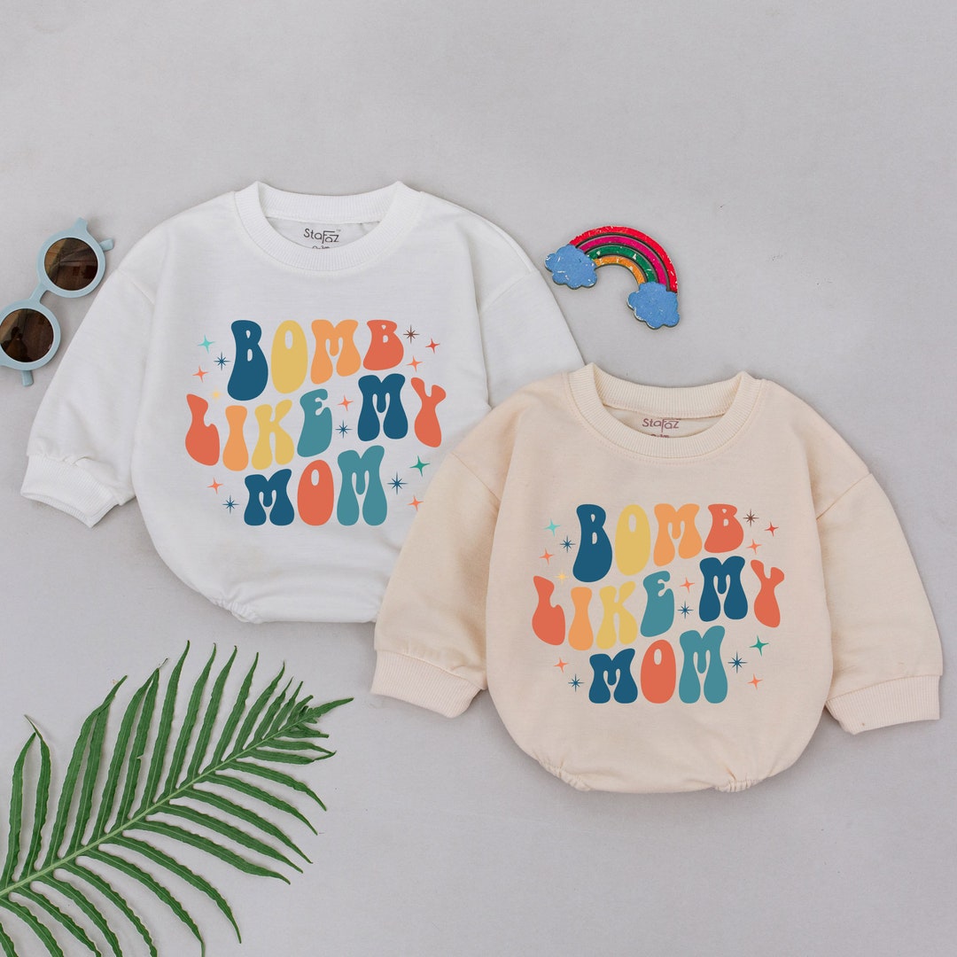 Retro Bomb Like My Mom Romper, Mama's Girl Romper, Mom Baby Outfits ...
