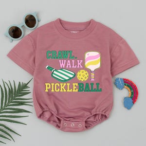 Crawl Walk Pickleball Baby Romper, Pickleball Baby Bodysuit, Pickleball ...
