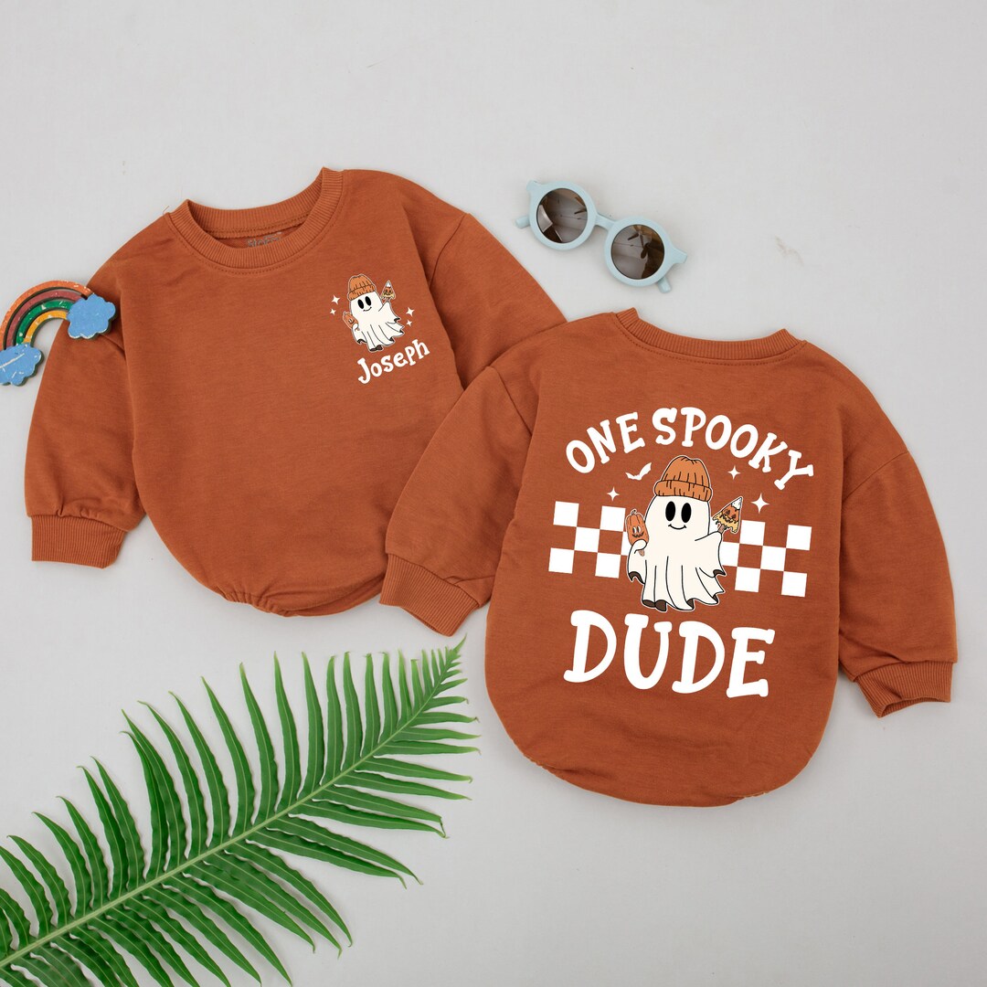 Personalized One Spooky Dude Romper, First Halloween Baby Romper, Baby ...