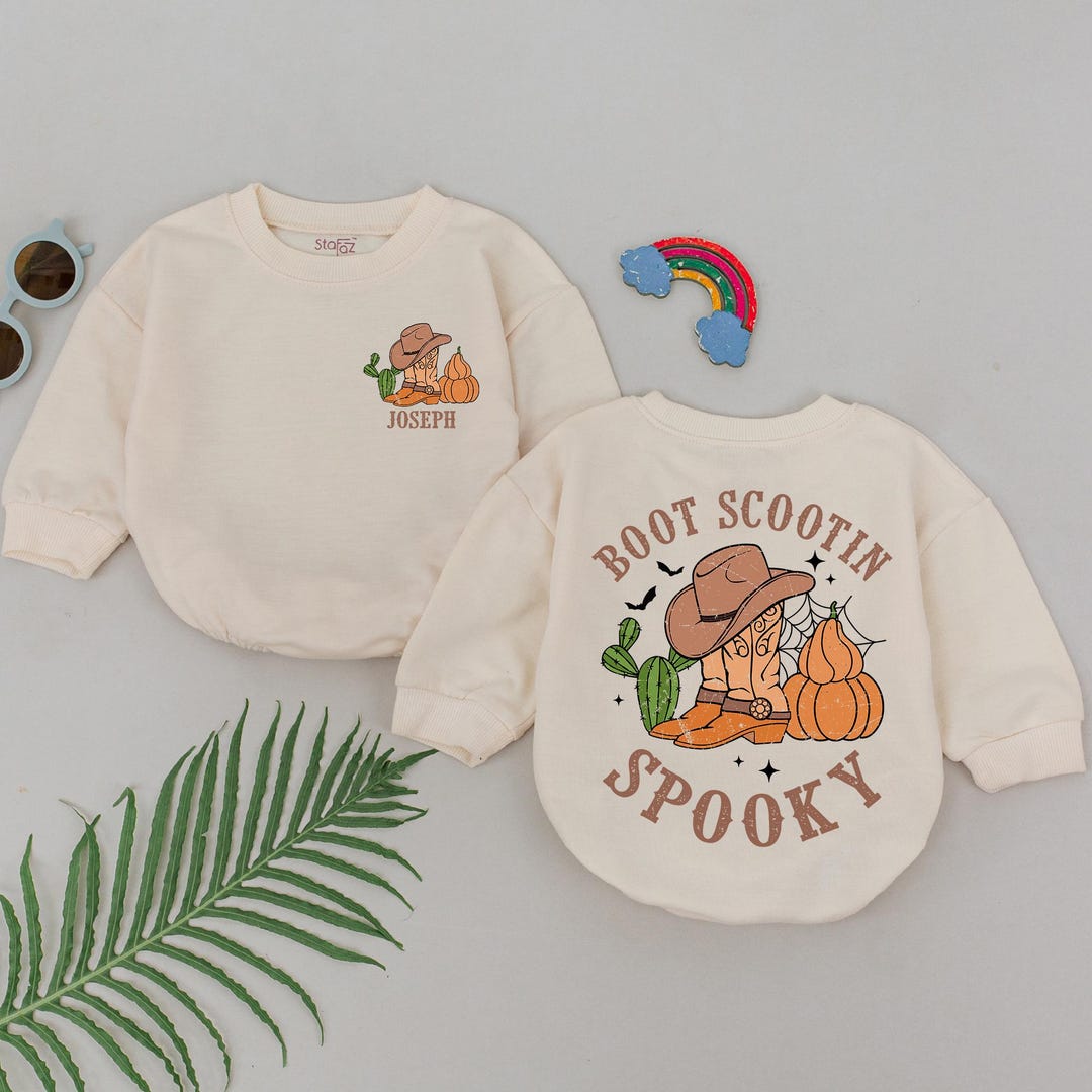 Personalized Boot Scooting Spooky Romper, Cowboy Cowgirl Boots Western ...