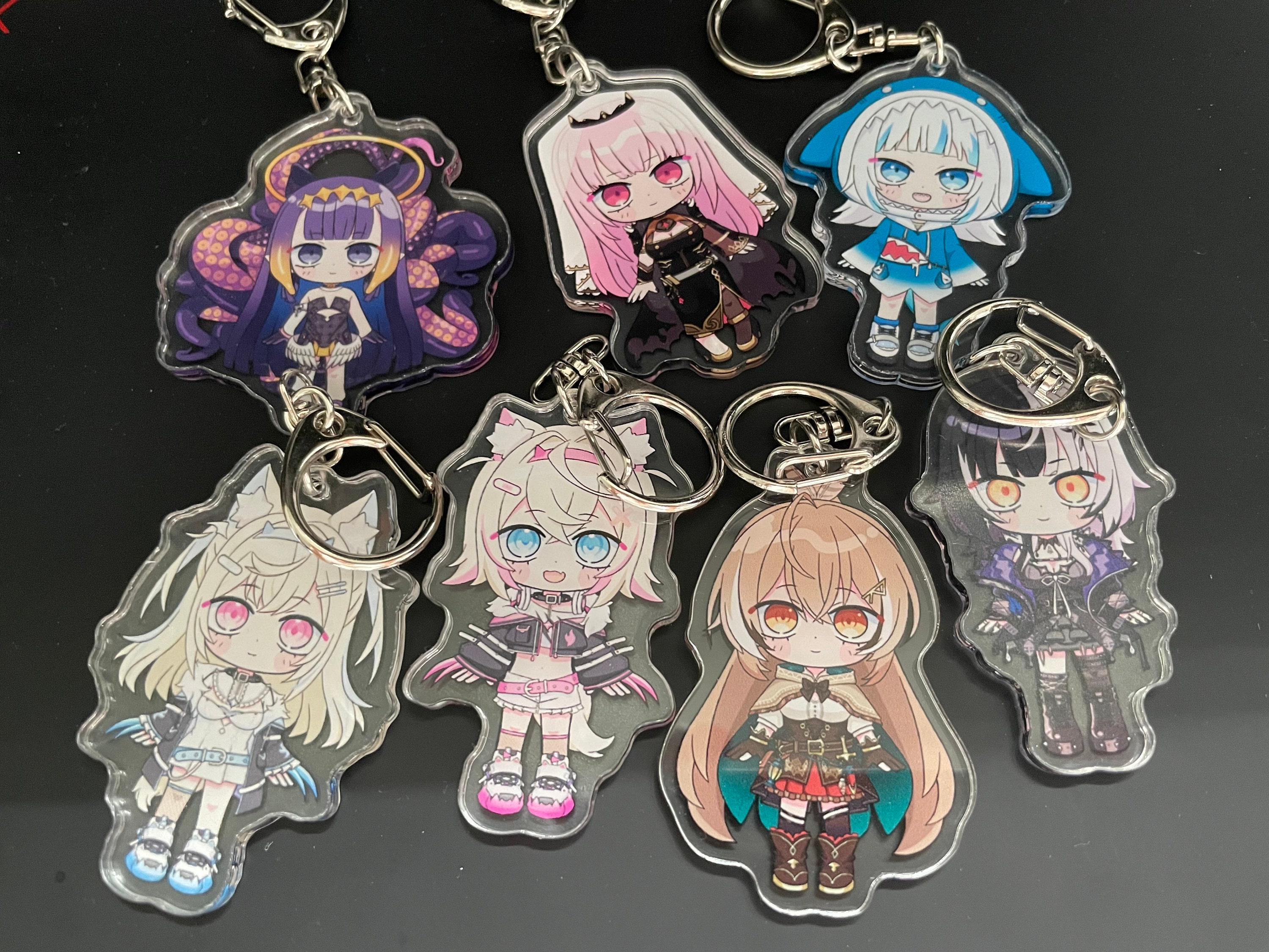 Hololive EN Vtuber Acrylic Charm, Fan Merchgawr Gura, Fuwamoco Fuwawa ...