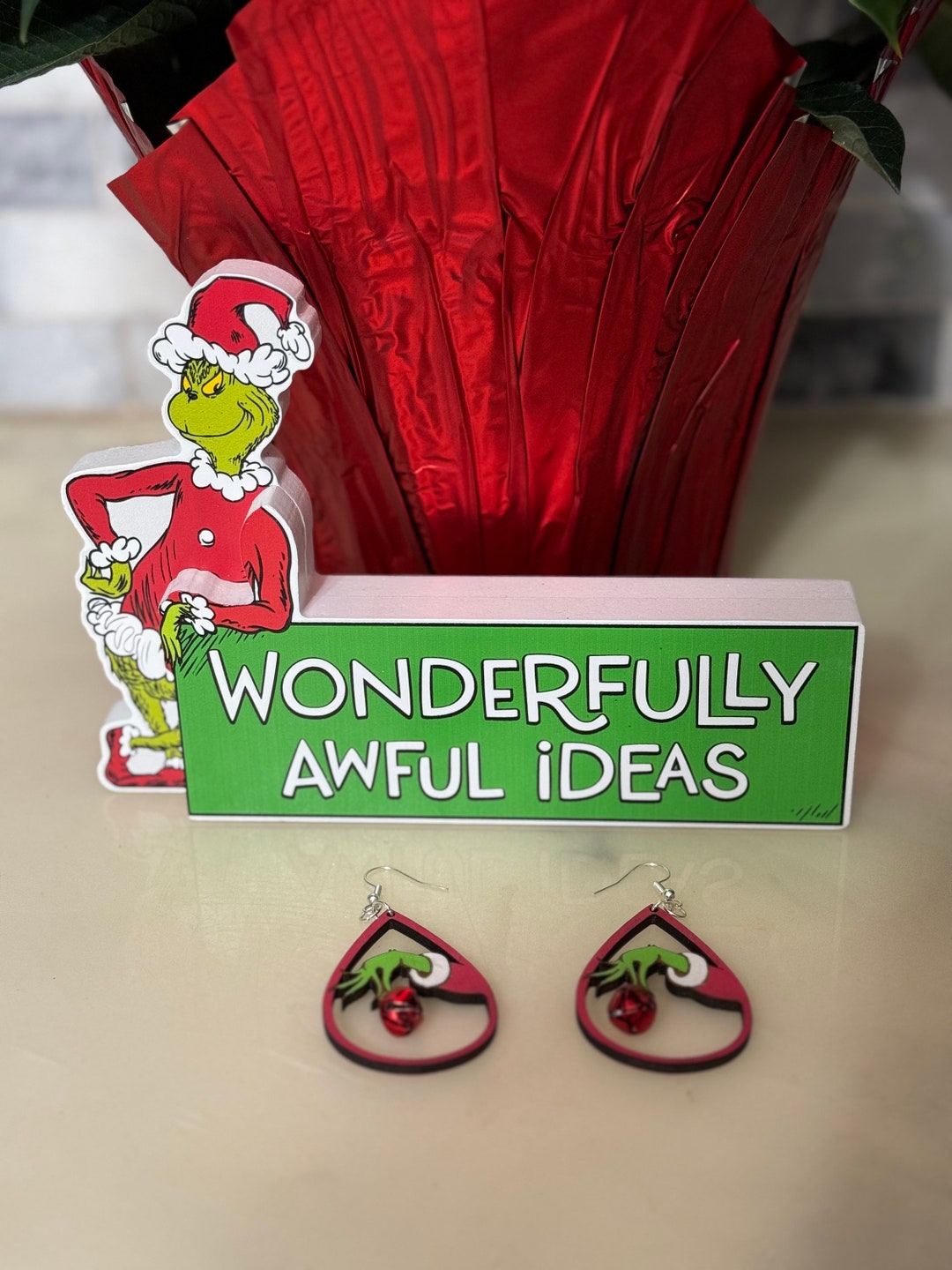 Grinch Bell Earrings - Etsy