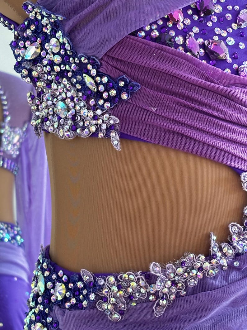 Handmade Dance Competition Solo Costume Customizable Purple Lyrical ...