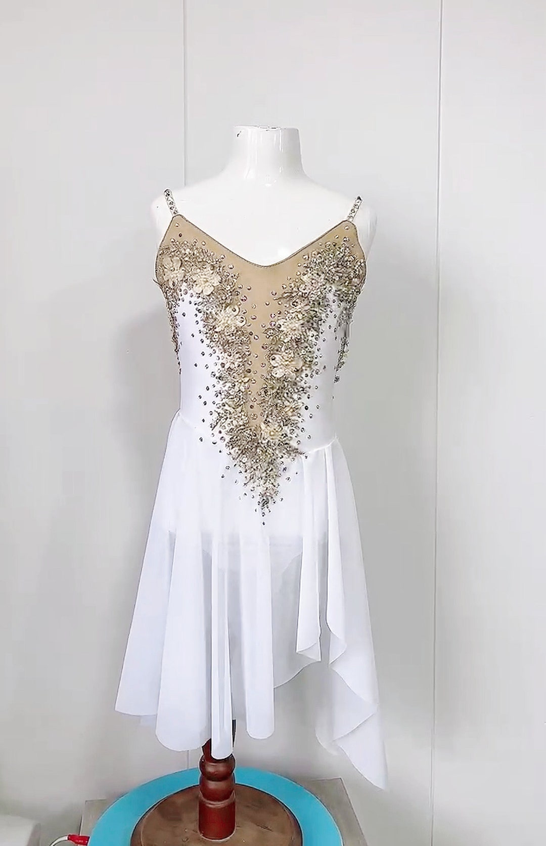 HANDMADE Dance Costume Customizable Lyrical Contemporary Dress in White ...