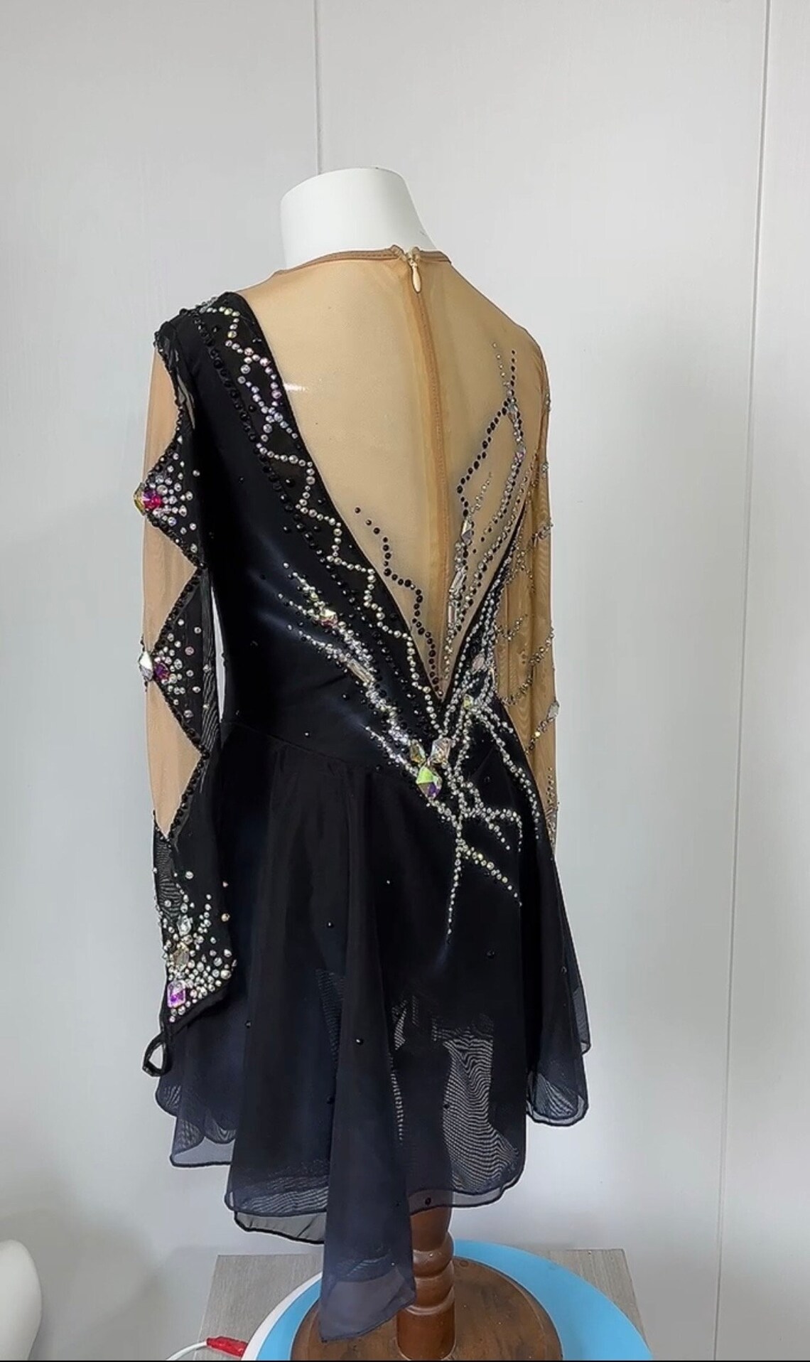 HANDMADE Figure Skating Customizable Solo Dress Costume Black Fully ...