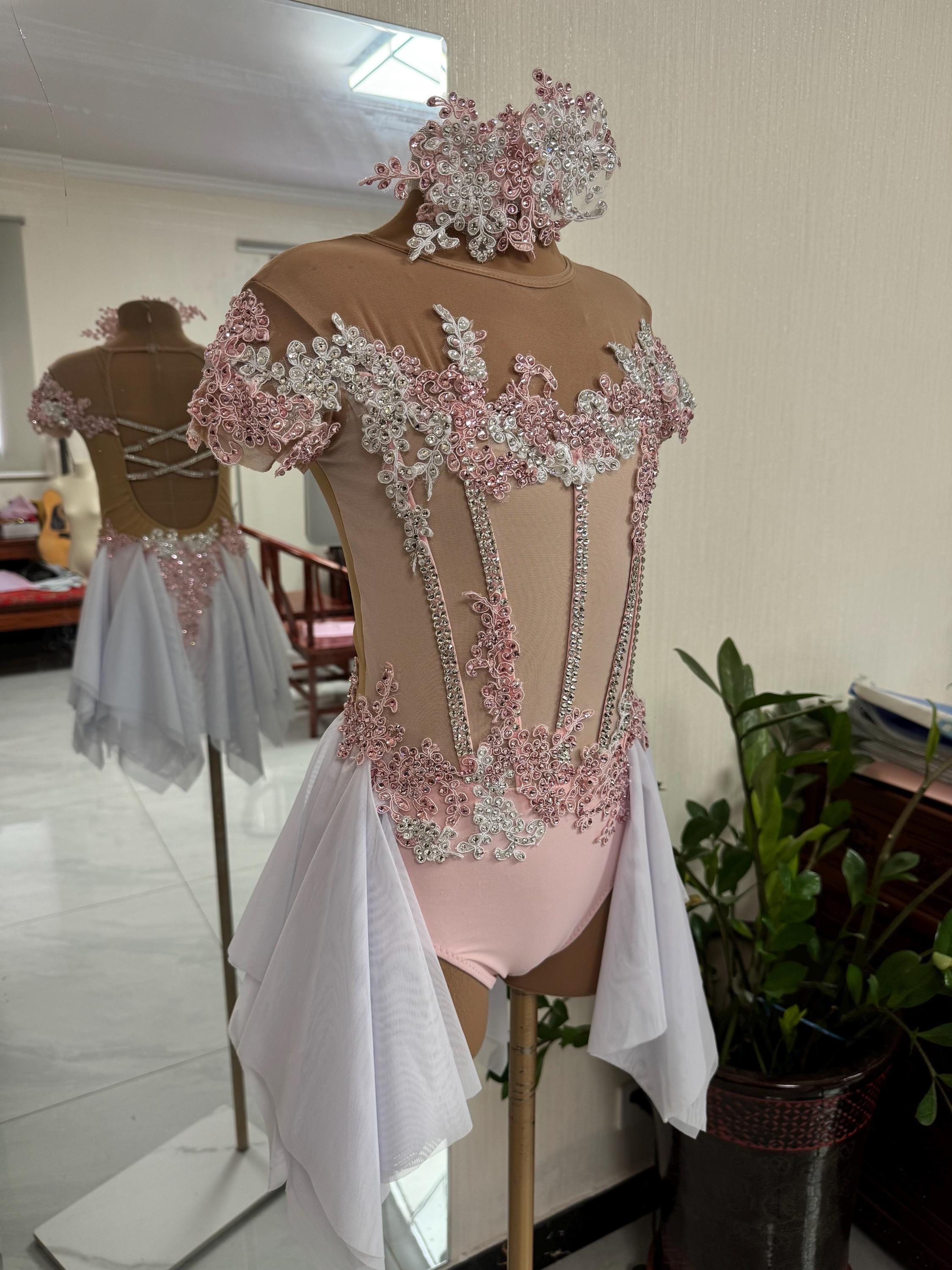 HANDMADE Dance Costume Customizable Lyrical Solo Costume Dress in Pink ...
