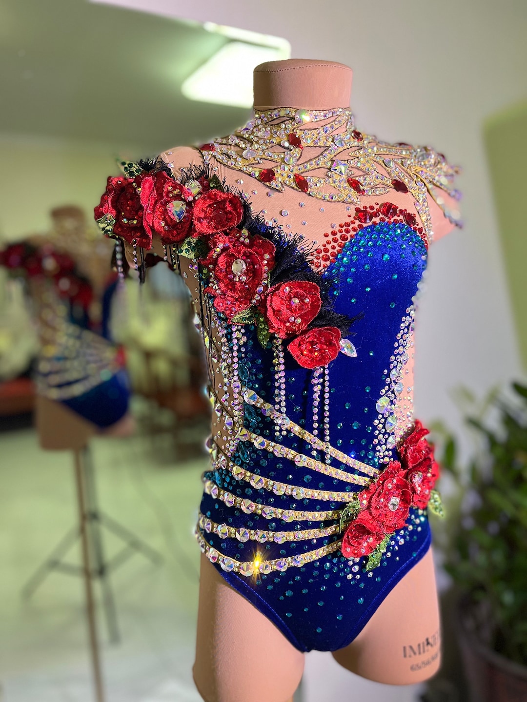 HANDMADE Dance Costume Customizable Jazz Solo Costume Fully Rhinestoned ...