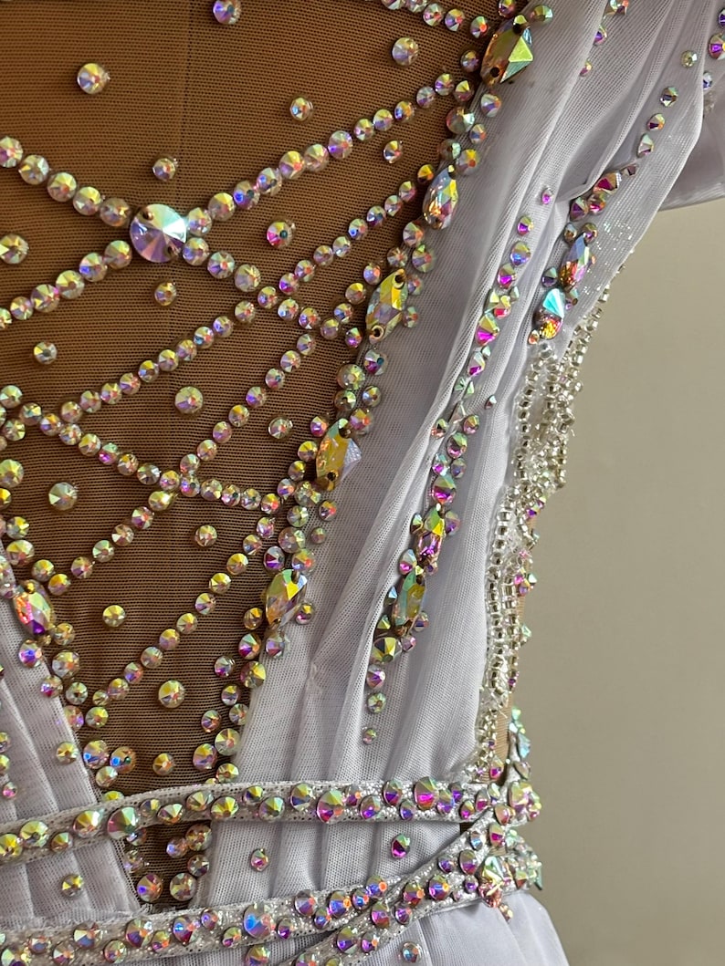 HANDMADE Dance Costume Customizable Lyrical Contemporary Solo in White ...