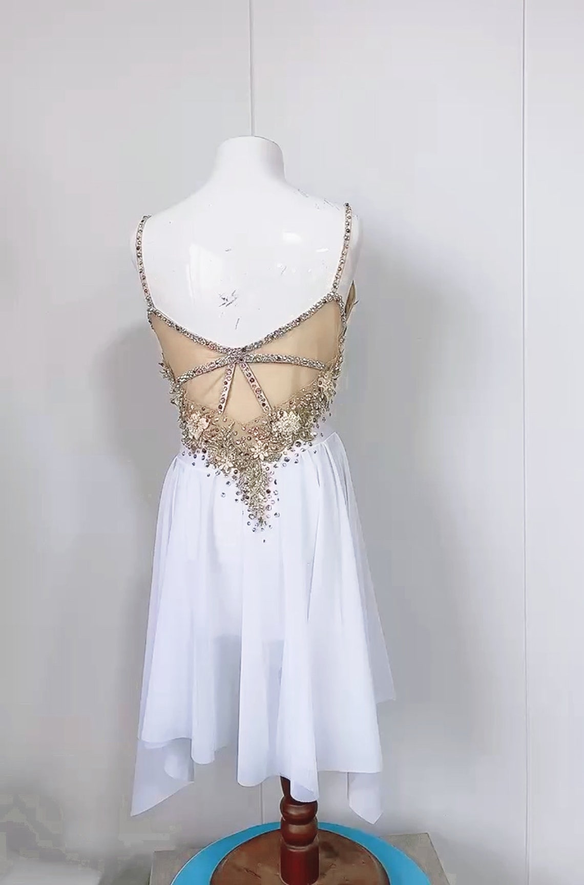 HANDMADE Dance Costume Customizable Lyrical Contemporary Dress in White ...