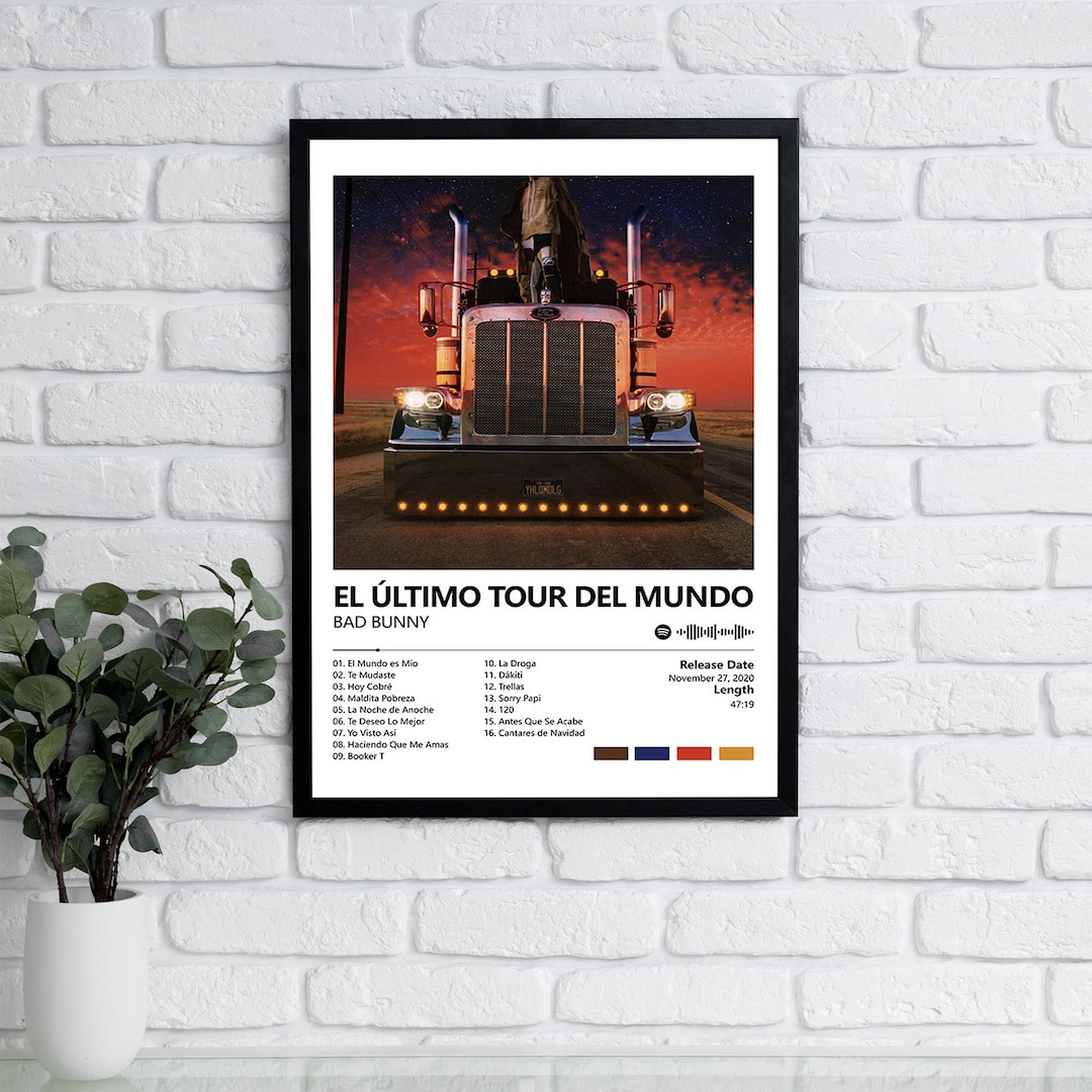 El Último Tour Del Mundo Album Music Poster, Bad Bunny Poster, Bad ...