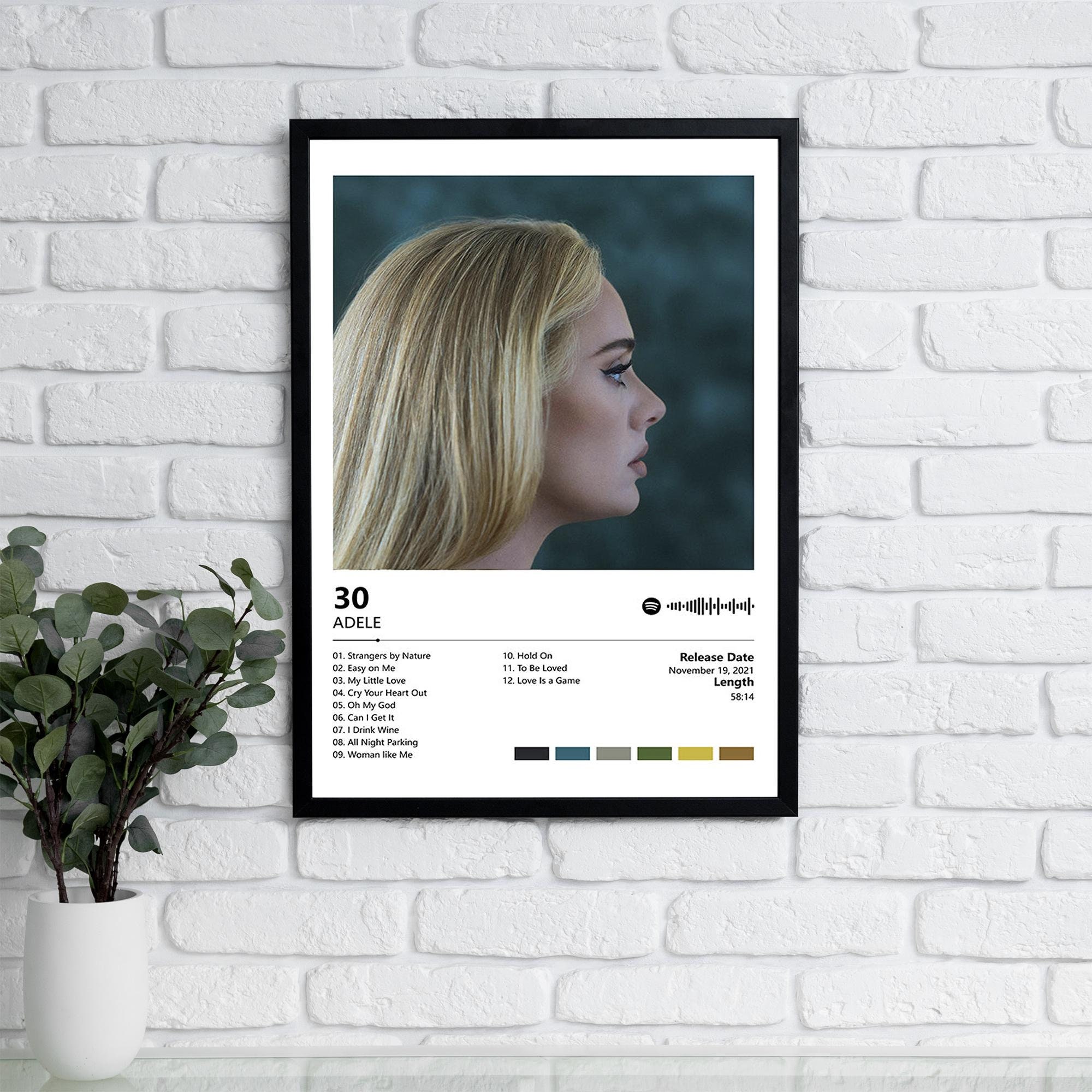 30 Adele Album Music Poster, Adele Poster, 30 Album Tracklist, Album Cover Poster, Music & Movie ...