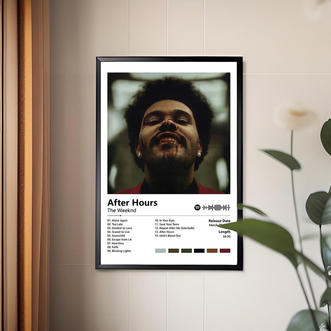 After Hours Album Music Poster, the Weeknd Poster, the Weeknd Merch ...