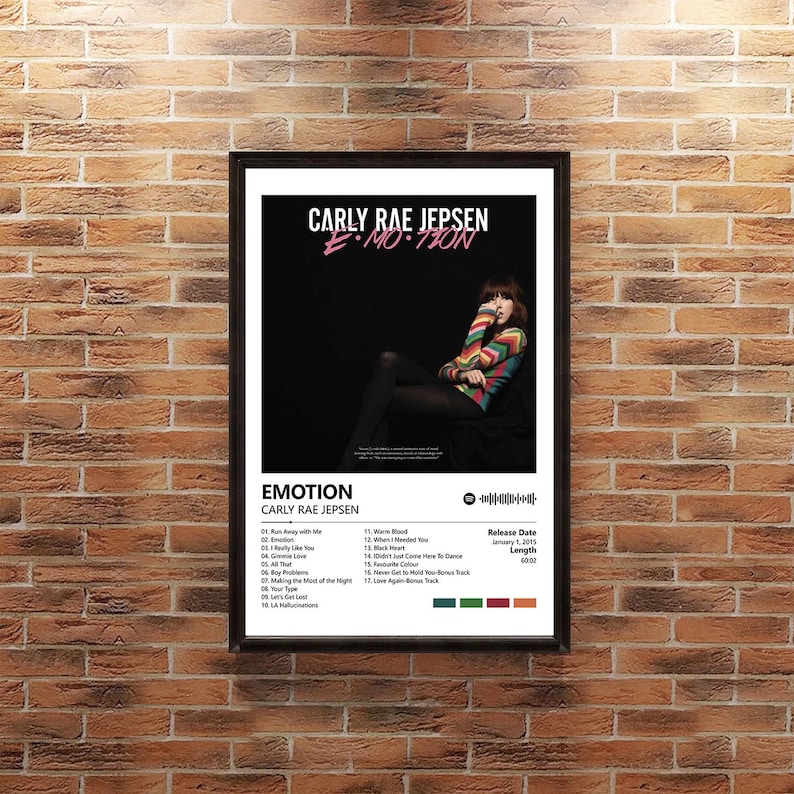 Emotion Album Music Poster, Carly Rae Jepsen Poster, Emotion Tracklist ...