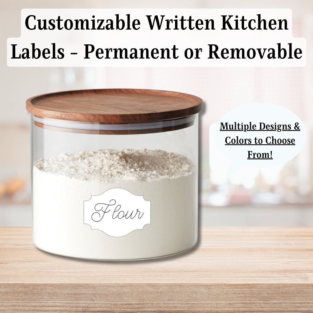 Custom Labels for Kitchen Storage Containers Removable or Permanent ...