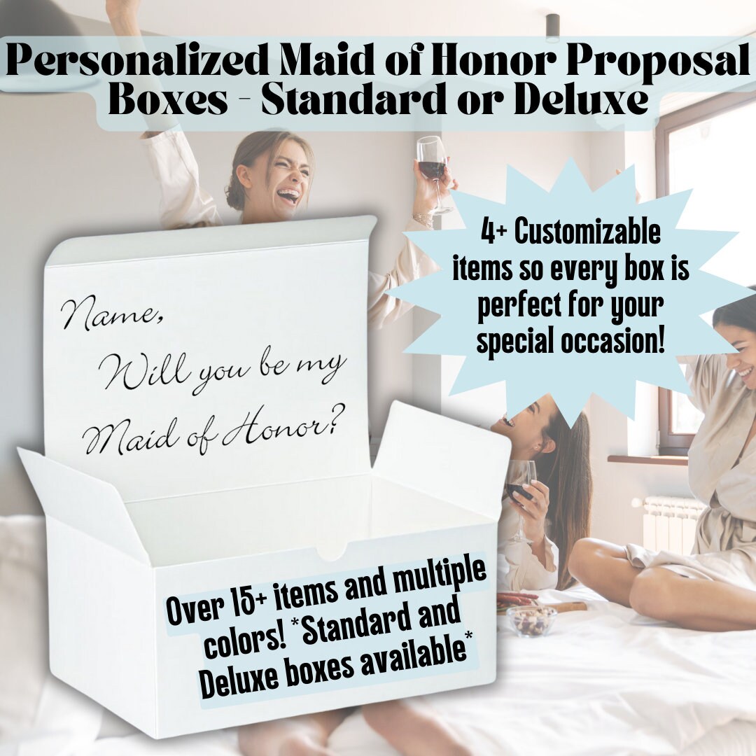 Custom Maid of Honor Proposal Boxes With Items and Filling Included or ...
