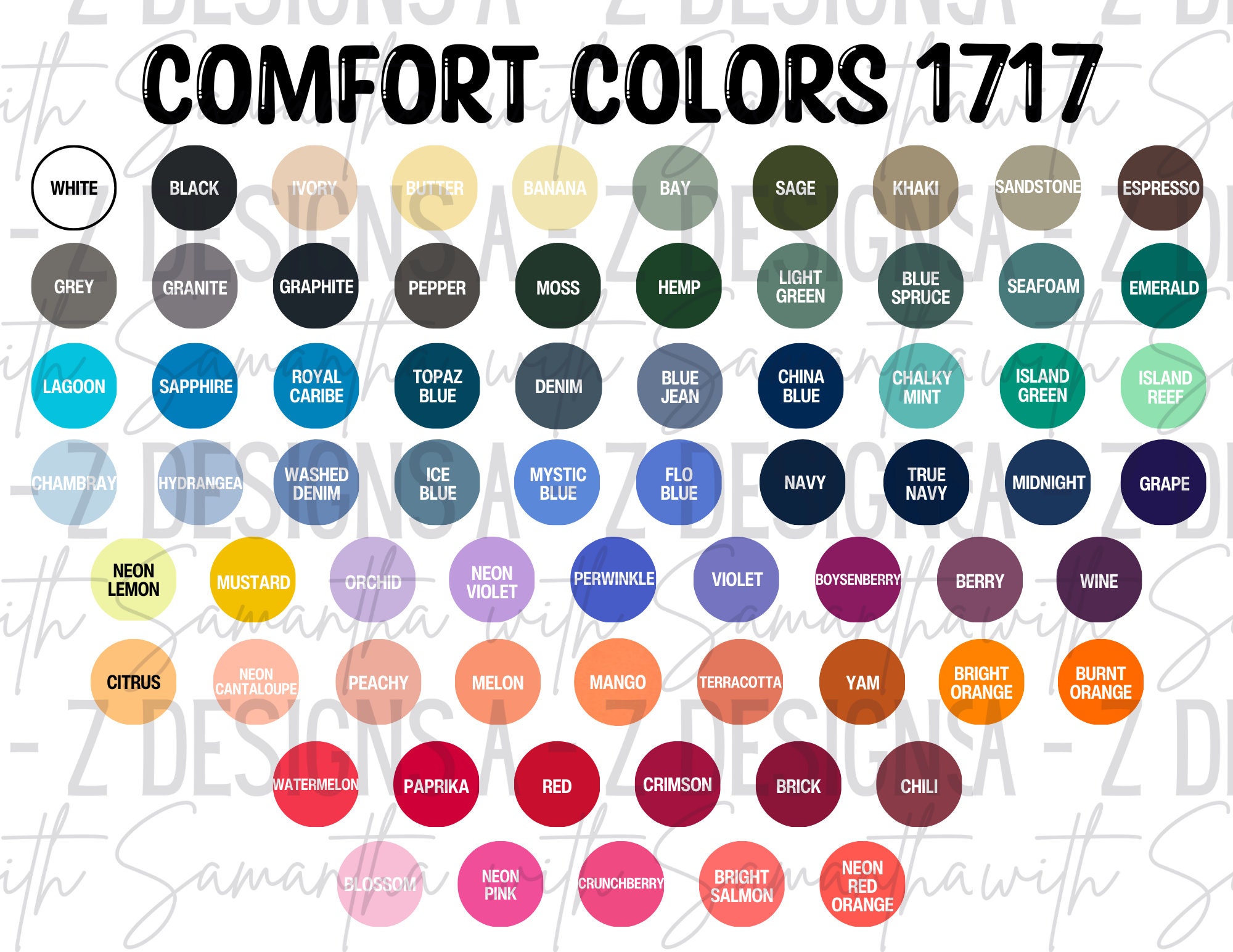 JUNE 2024 Comfort Colors 1717 Chart, Comfort Colors Colorchart, Comfort ...