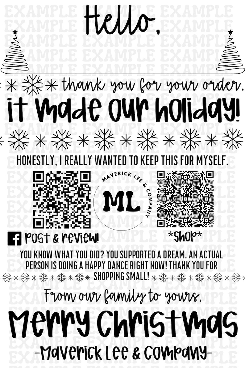 Custom Thermal Printer 4X6 Christmas Pick up Label for Boutiques and ...
